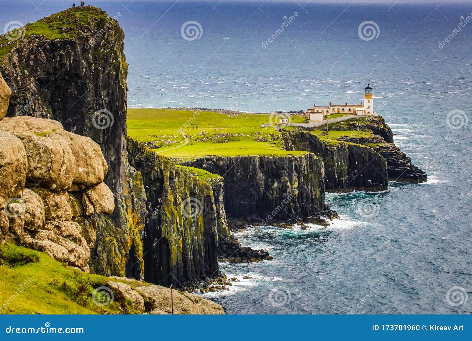 Neist Point Lighthouse on the Isle of Skye in Scotland. Stock Photo ...