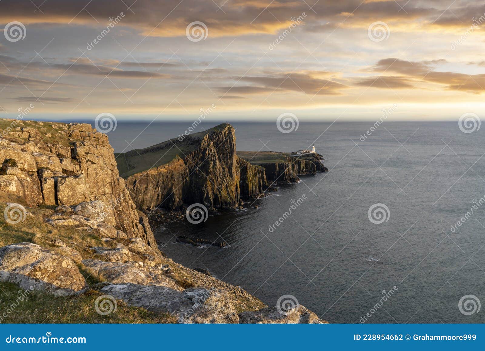 Neist Point Skye at sunset stock photo. Image of coastline - 228954662