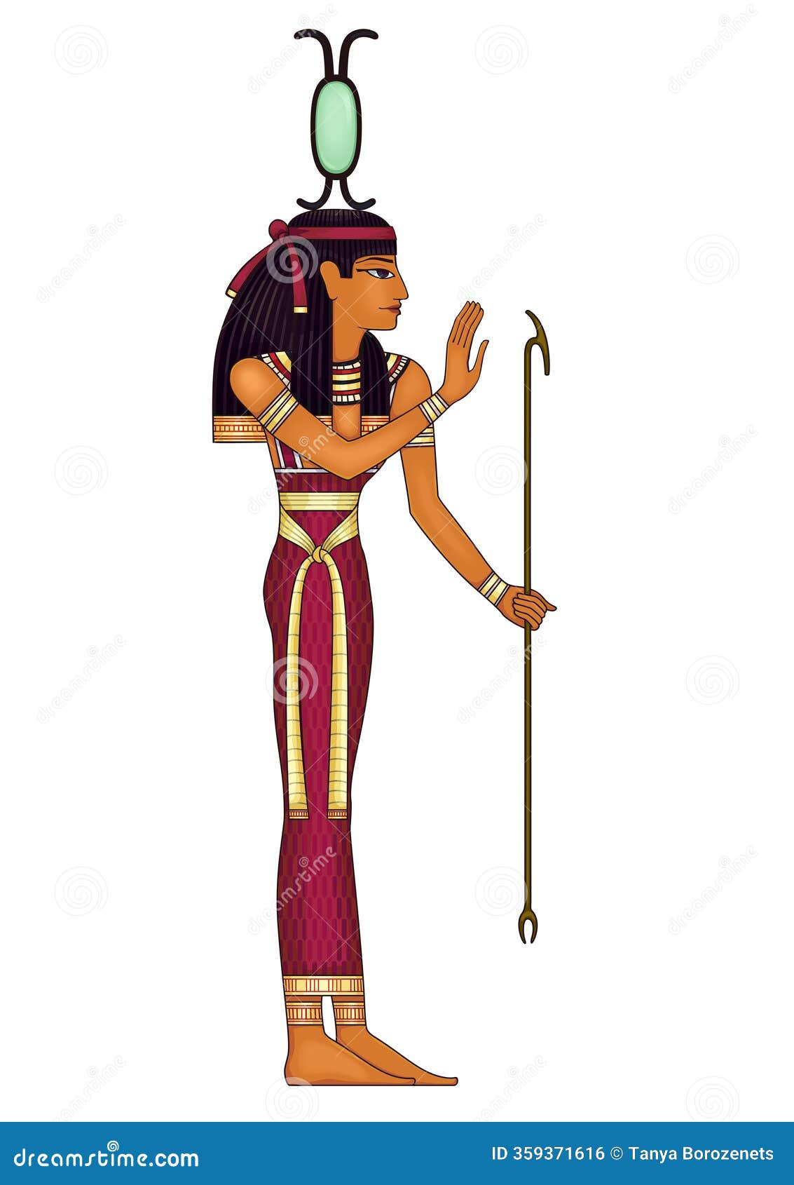 Neith.Egyptian Ancient Symbol. Isolated Figure of Ancient Egypt Deities ...
