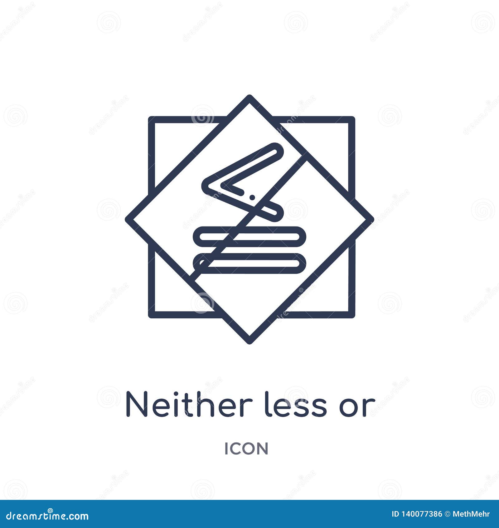 Neither Less Or Exactly Equal Icon On White Background. Simple Element ...