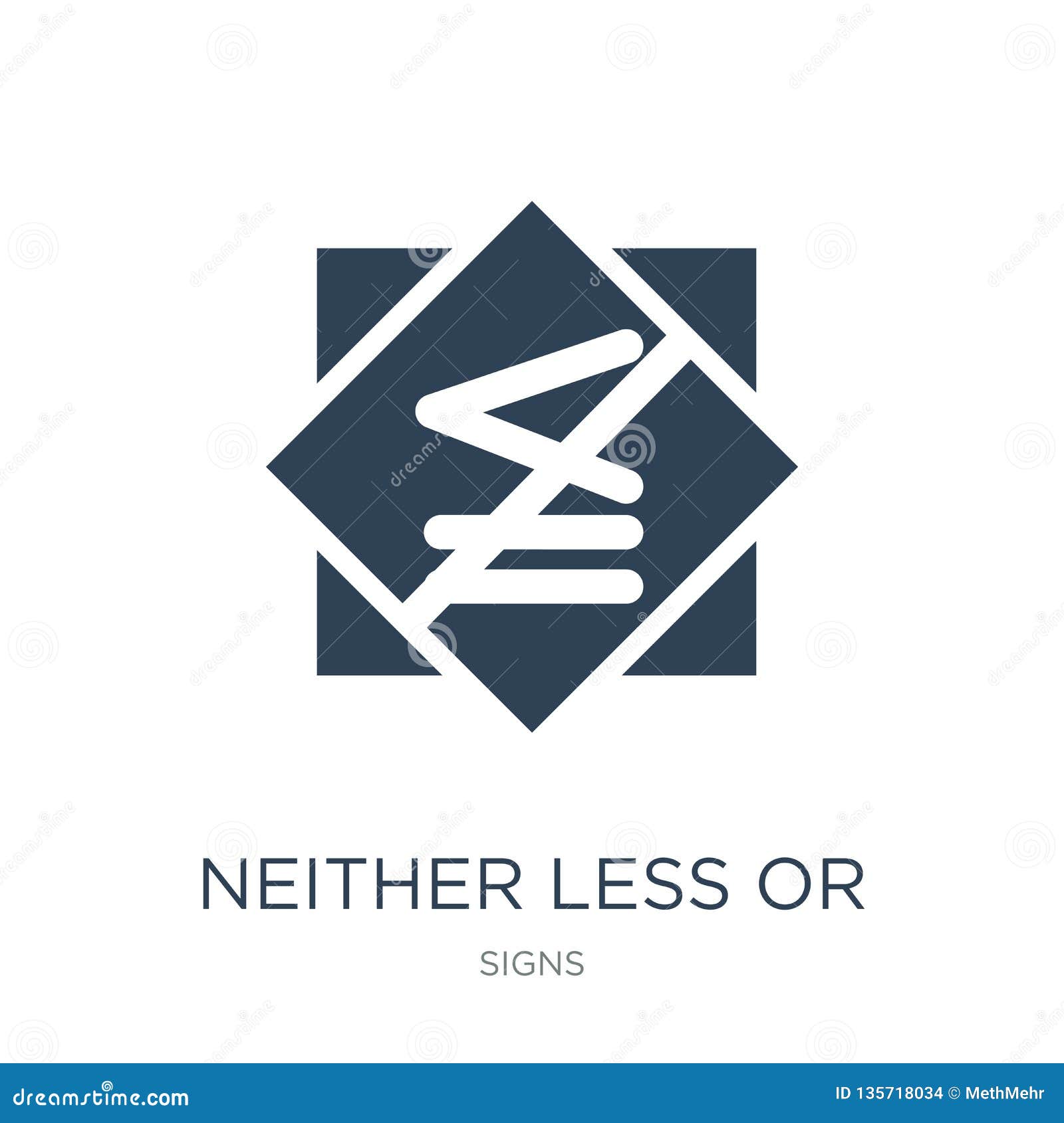Neither less or Exactly Equal Icon in Trendy Design Style. Neither less ...
