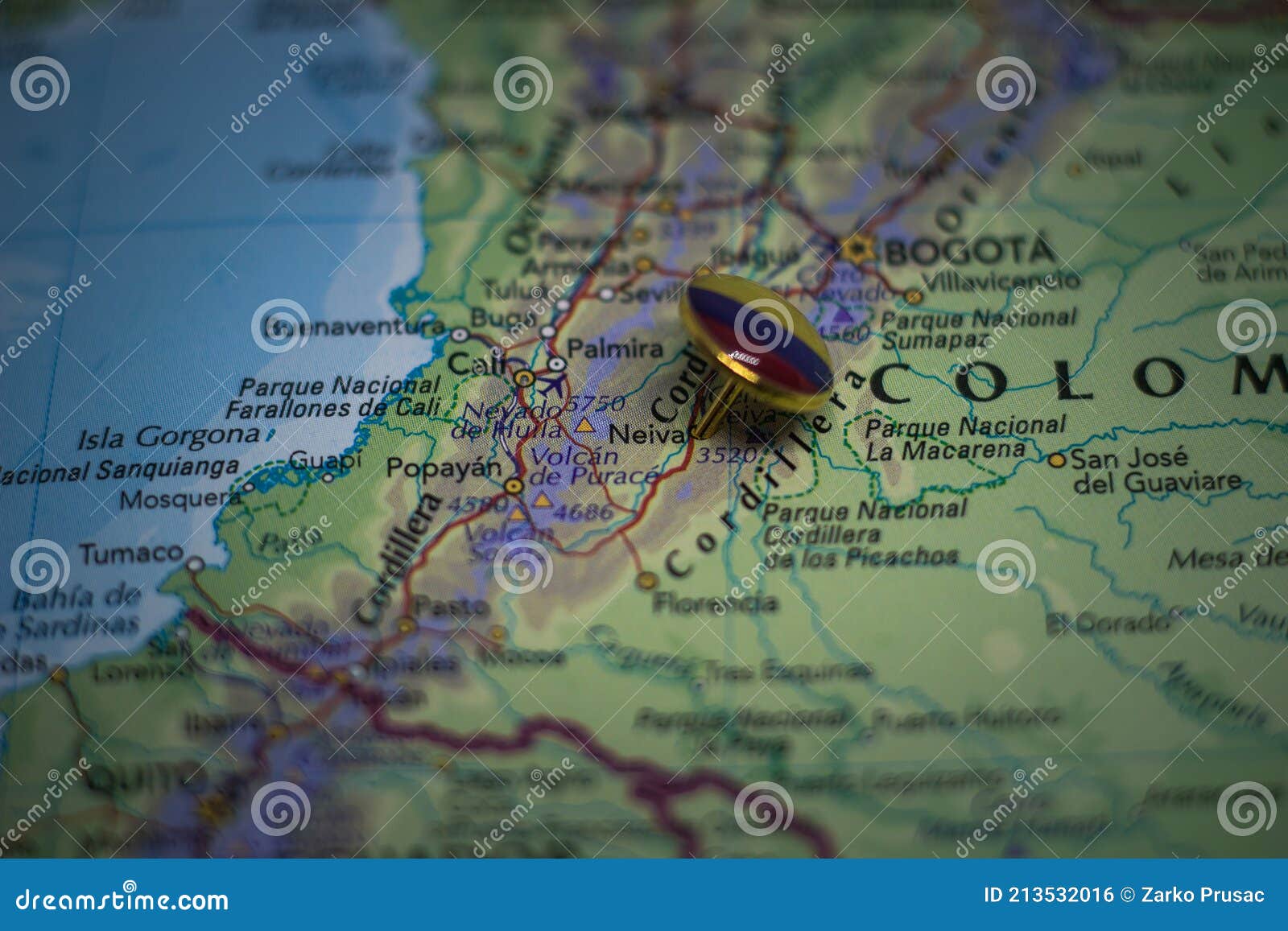 Neiva Pinned on a Map with Flag of Colombia Stock Photo - Image of ...