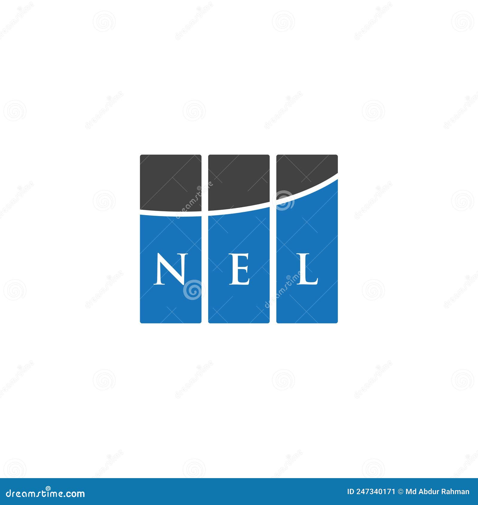 NEL Letter Logo Design on WHITE Background. NEL Creative Initials ...