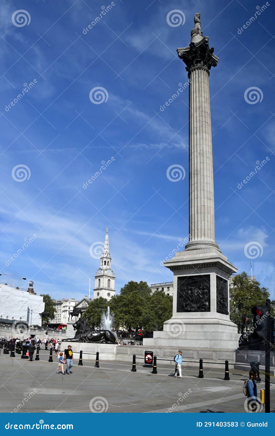 Nelson Column at London Trafalgar Square Editorial Stock Photo - Image ...