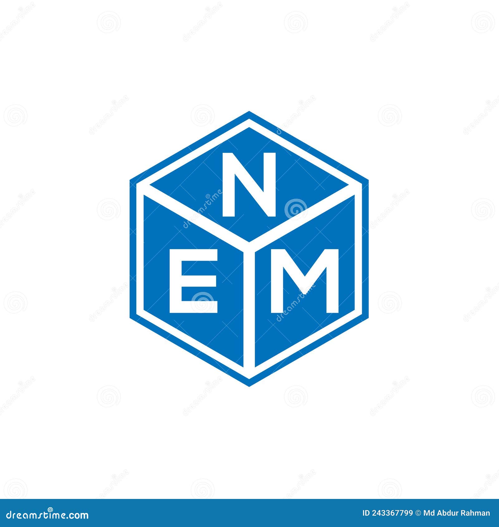 NEM Letter Logo Design on Black Background. NEM Creative Initials ...