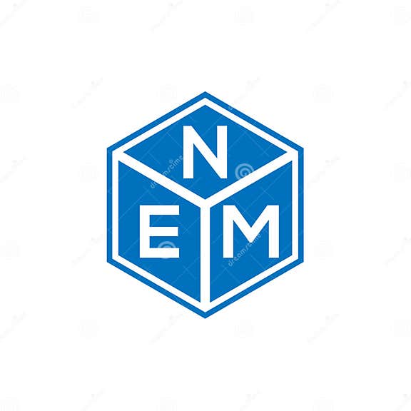 NEM Letter Logo Design on Black Background. NEM Creative Initials ...