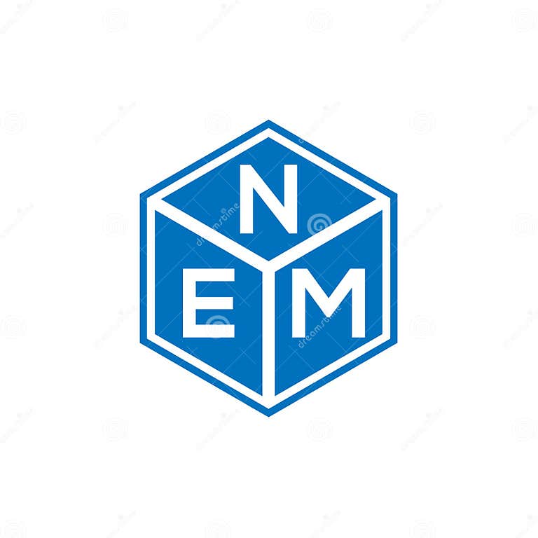 NEM Letter Logo Design on Black Background. NEM Creative Initials ...