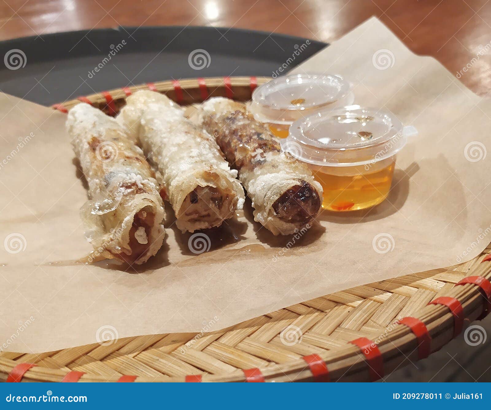 Nem Rolls in Vietnamese Restaurant Stock Image - Image of fried ...
