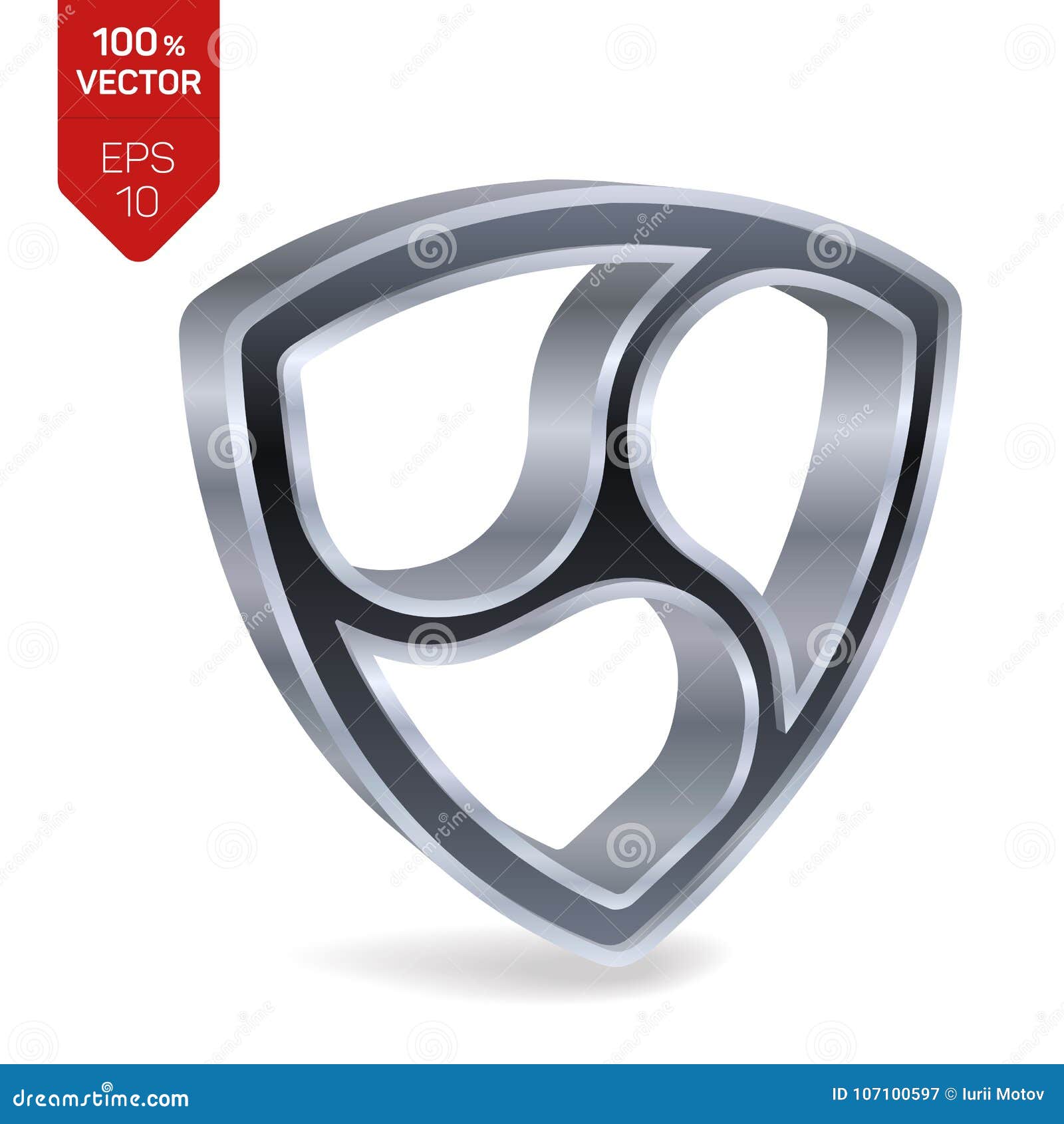 Nem Symbol. 3D Isometric Silver Nem Sign. Digital Currency ...