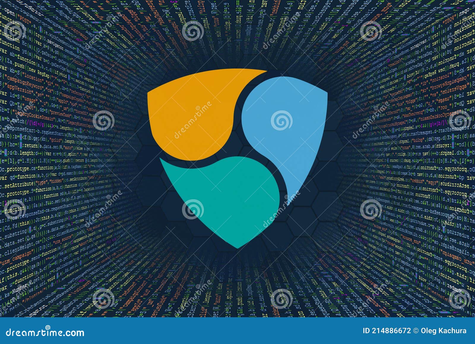 Nem Xem Cryptocurrency Symbol A Tunnel From A Computer Program Code Programmer Strings Of
