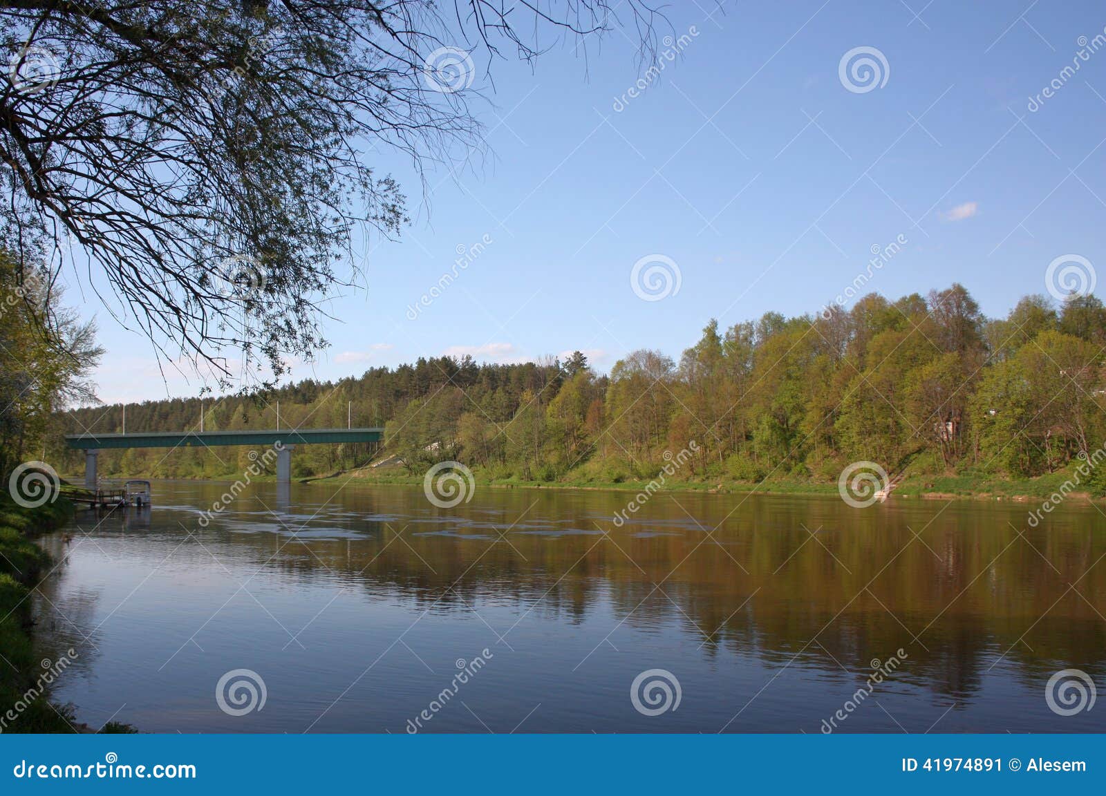 Neman River in Druskininkai Stock Image - Image of reflection ...
