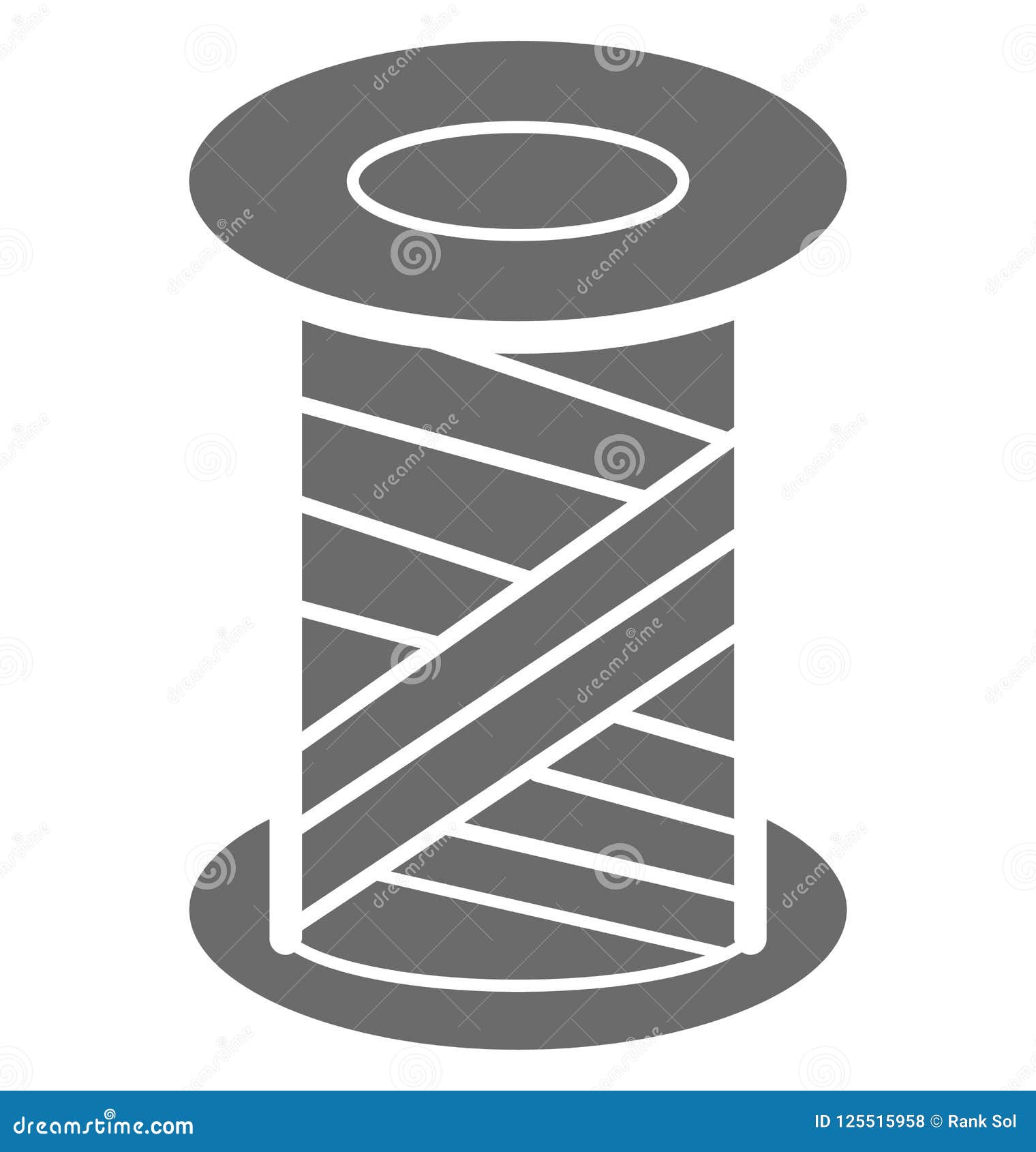 Empty Spool Thread Isolated Vector Icon For Sewing And Tailoring Stock