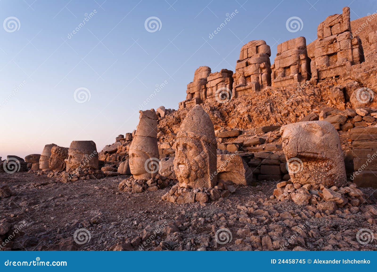 Nemrut dagi heads. stock image. Image of light, mountain - 24458745