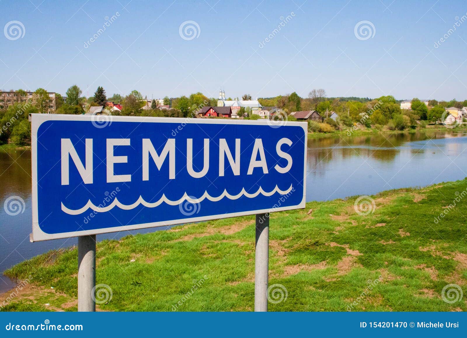 Nemunas river, Lithuania stock photo. Image of green - 154201470