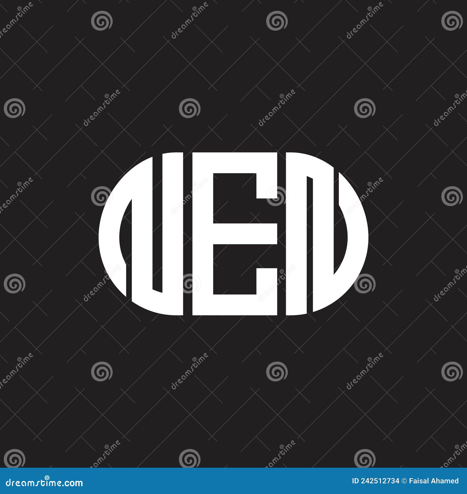NEN Letter Logo Design on Black Background. NEN Creative Initials ...