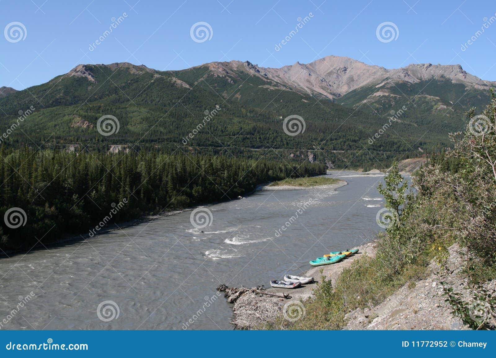 Nenana River, Alaska stock photo. Image of rafts, mountains - 11772952