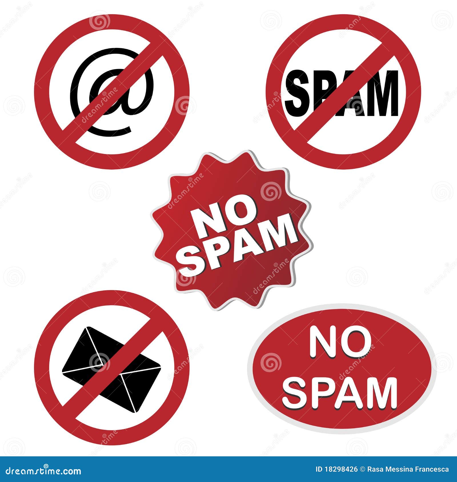 Nenhuns ícones do Spam ilustração do vetor. Ilustração de sinais - 18298426