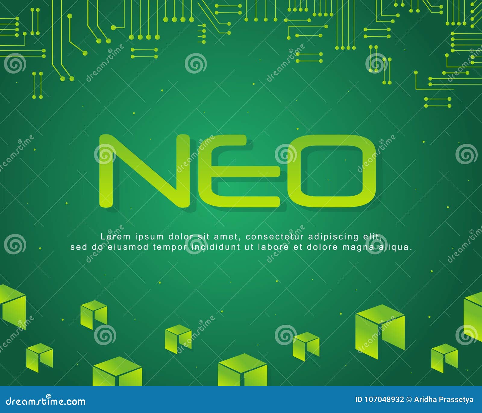 NEO Bitcoin on Green Background Stock Vector - Illustration of exchange ...