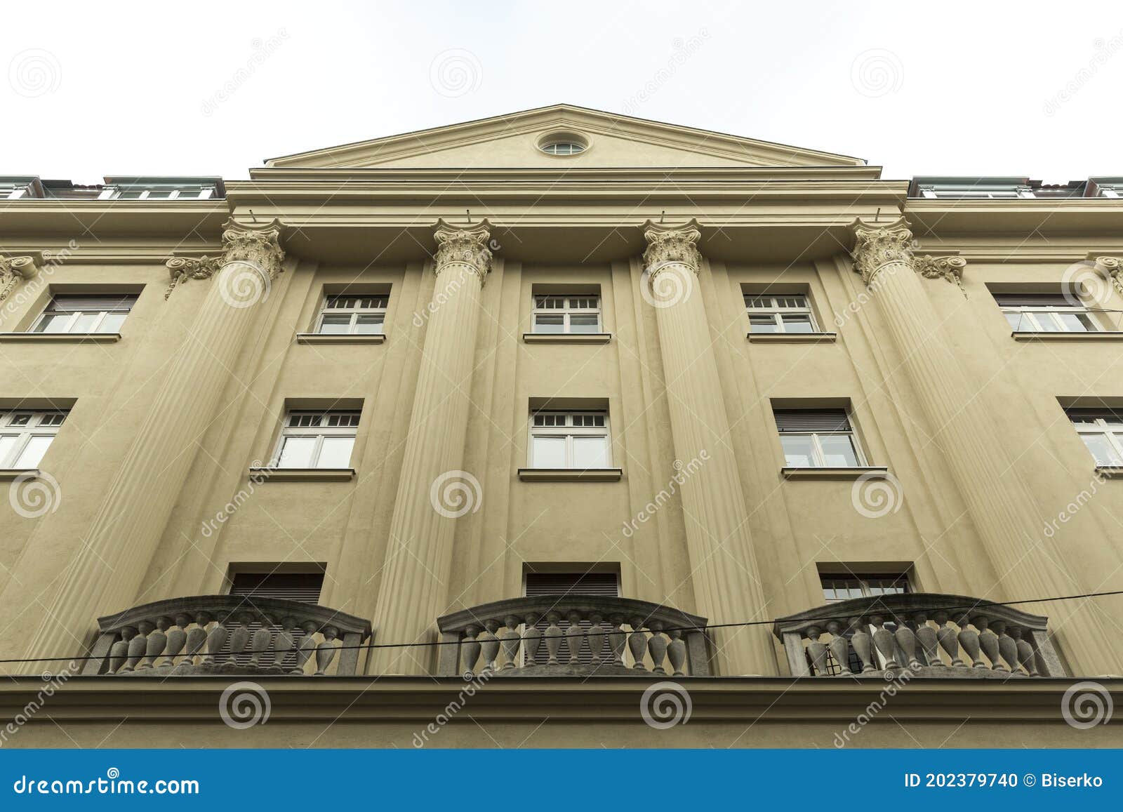 Neo Classic Building Facade Stock Photo - Image of front, column: 202379740