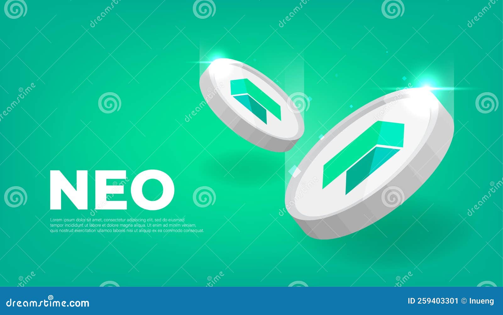 NEO Coin Cryptocurrency Concept Banner Background Stock Vector ...