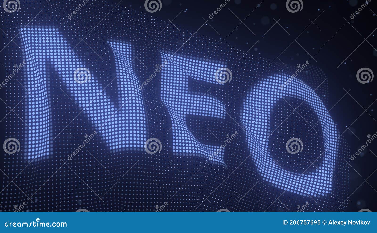 NEO Cryptocurrency Name on Waving Digital Flag, 3d Rendering, 3d ...