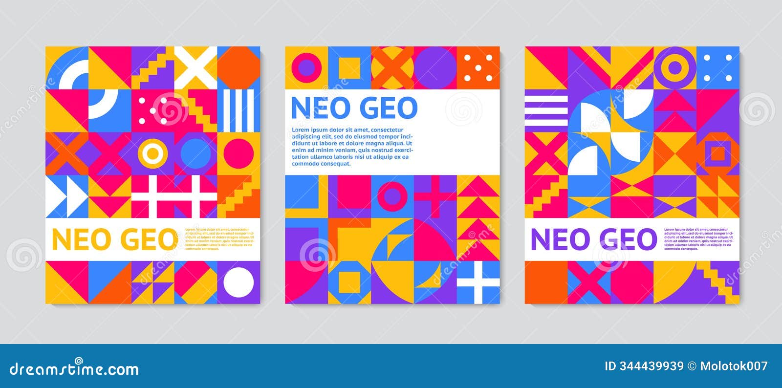 Neo Geo Posters. Modern Abstract Background with Geometric Shapes Stock ...