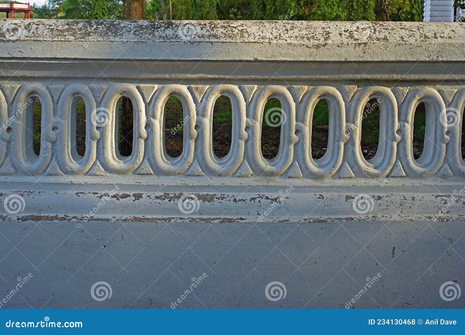 Neo-Gothic Architecture Stucco Work on Compound Wall Stock Photo ...
