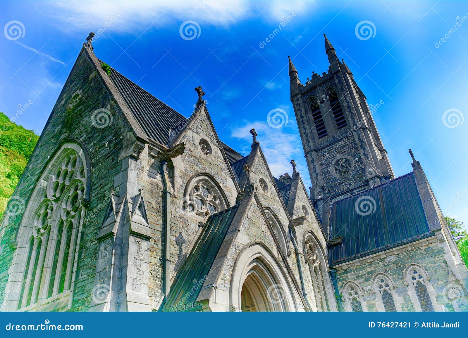 Neo-gothic Church, Kylemore, Ireland Editorial Photo - Image of cross ...