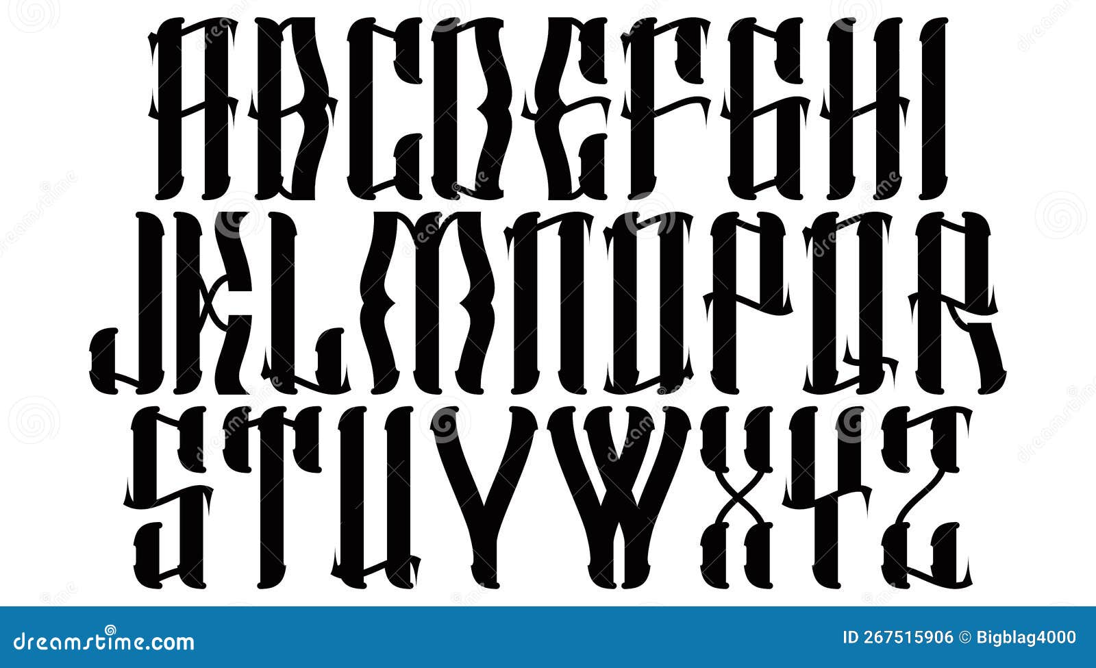 Neo-gothic Decorative Alphabet.Vector Medieval Font. Stock Illustration ...