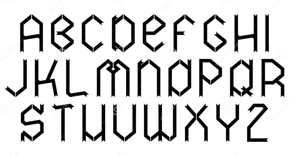 Neo-gothic Decorative Alphabet.Vector Medieval Font. Stock Illustration ...