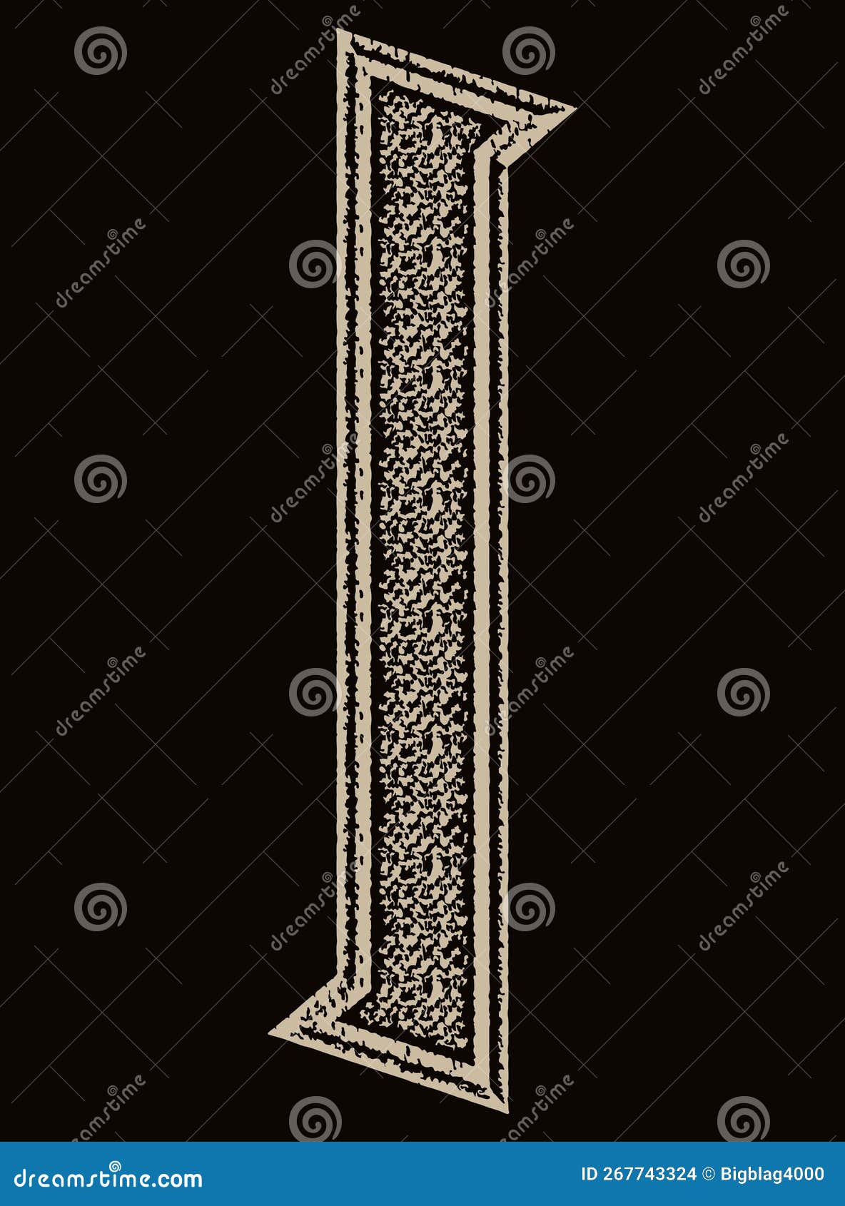 Neo-gothic Decorative Letter on Black Background.Vector Medieval Font ...