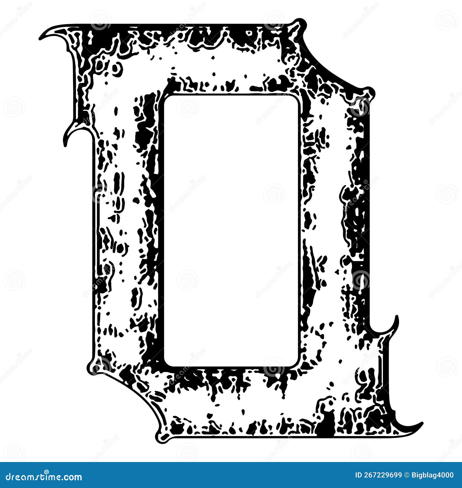 Neo-gothic Decorative Letter.Vector Medieval Font. Stock Illustration ...