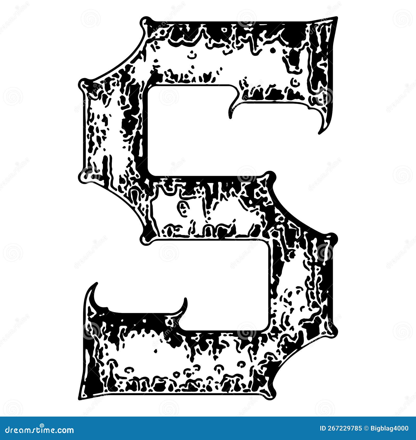 Neo-gothic Decorative Letter.Vector Medieval Font. Stock Illustration ...