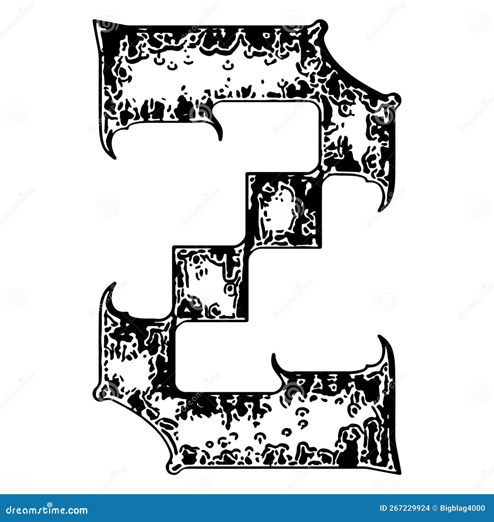 Neo-gothic Decorative Letter.Vector Medieval Font. Stock Illustration ...