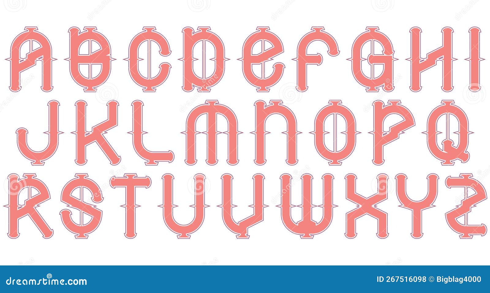 Neo-gothic Decorative Letter.Vector Medieval Font. Stock Illustration ...