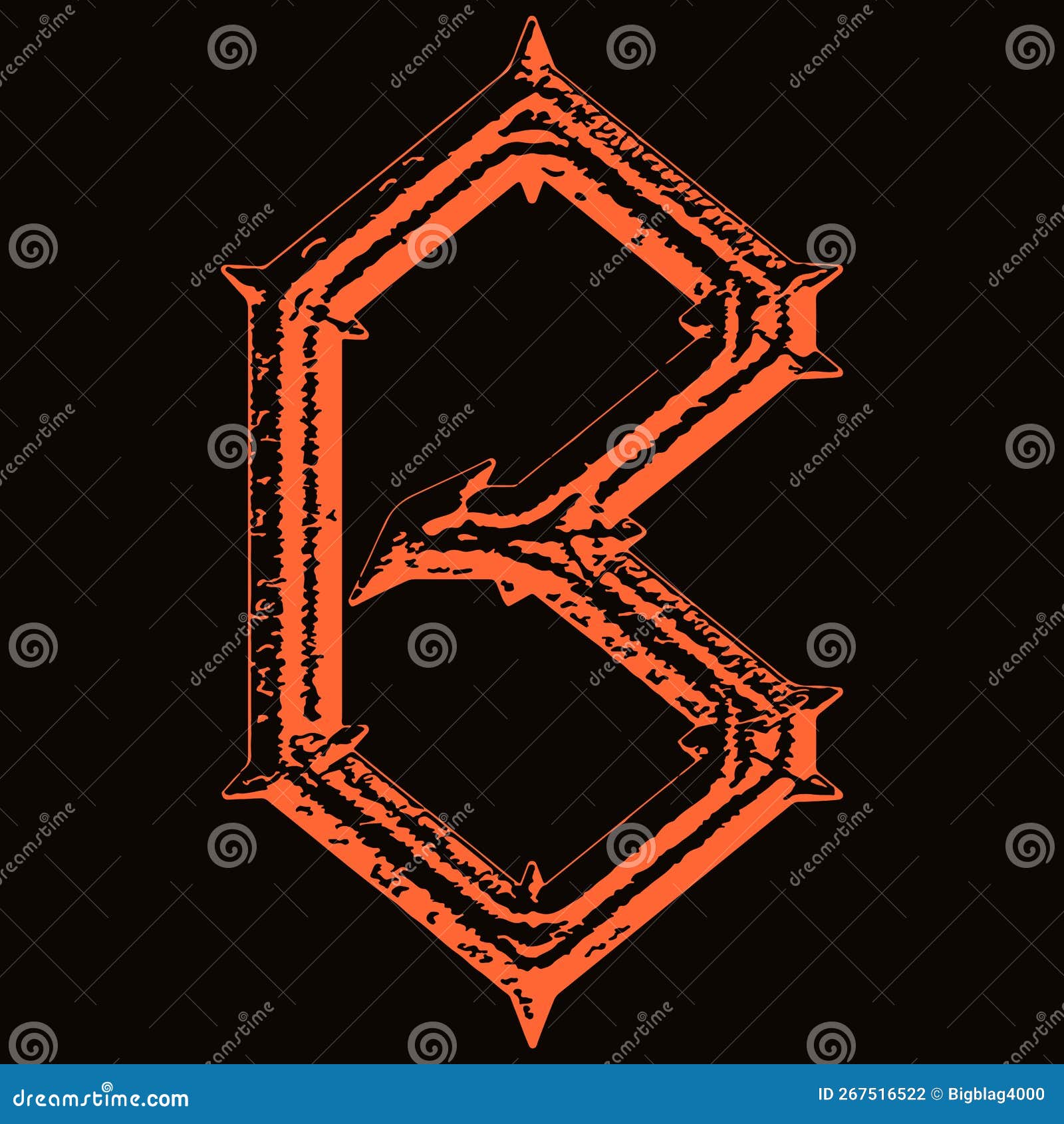 Neo-gothic Decorative Letter.Vector Medieval Font. Stock Vector ...