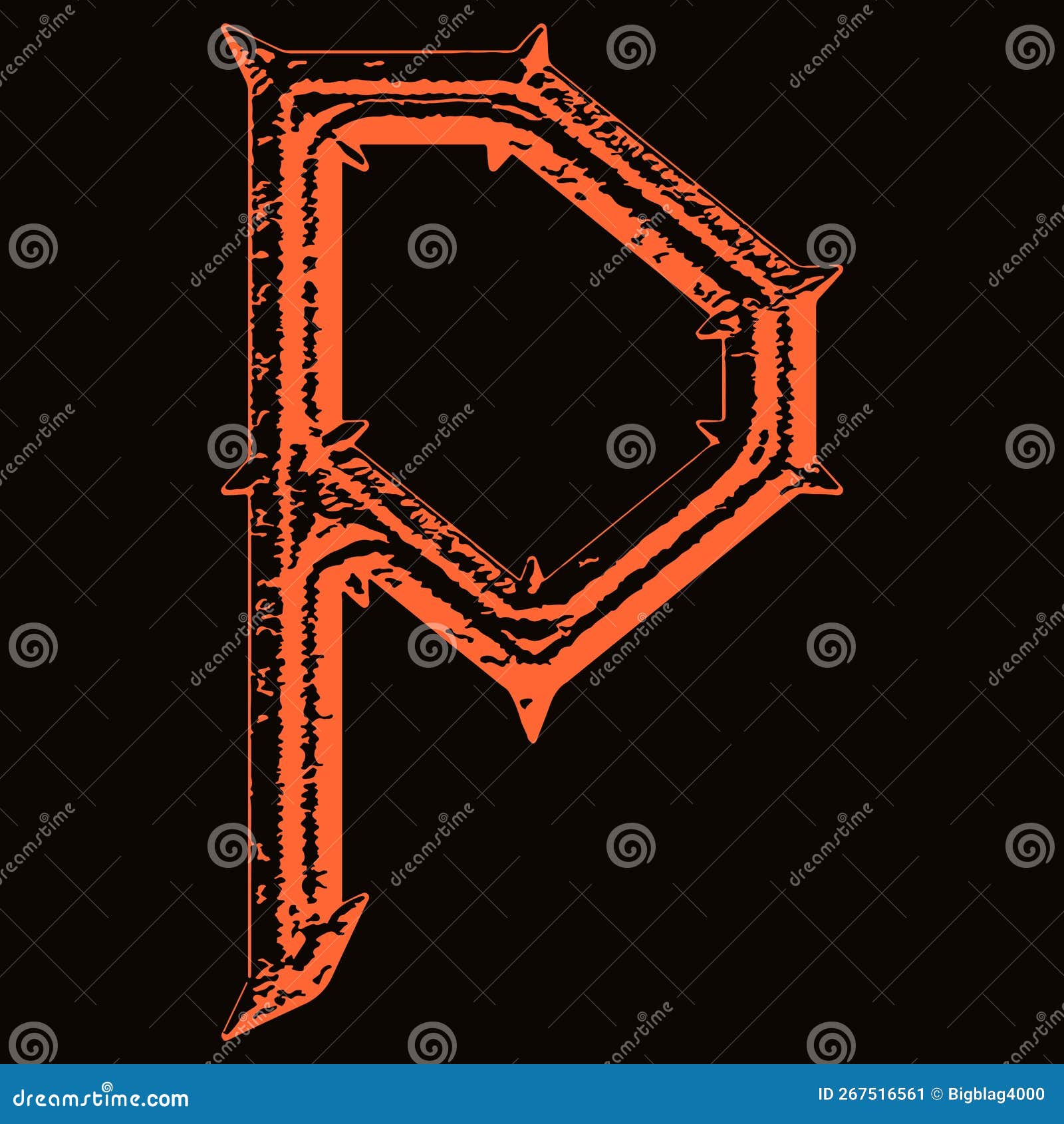 Neo-gothic Decorative Letter.Vector Medieval Font. Stock Vector ...
