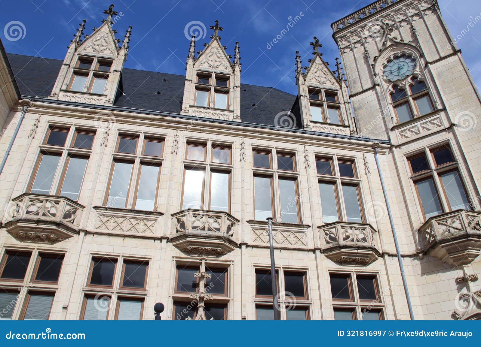 Neo-gothic Hall (post Office) in Bourges - France Stock Image - Image ...