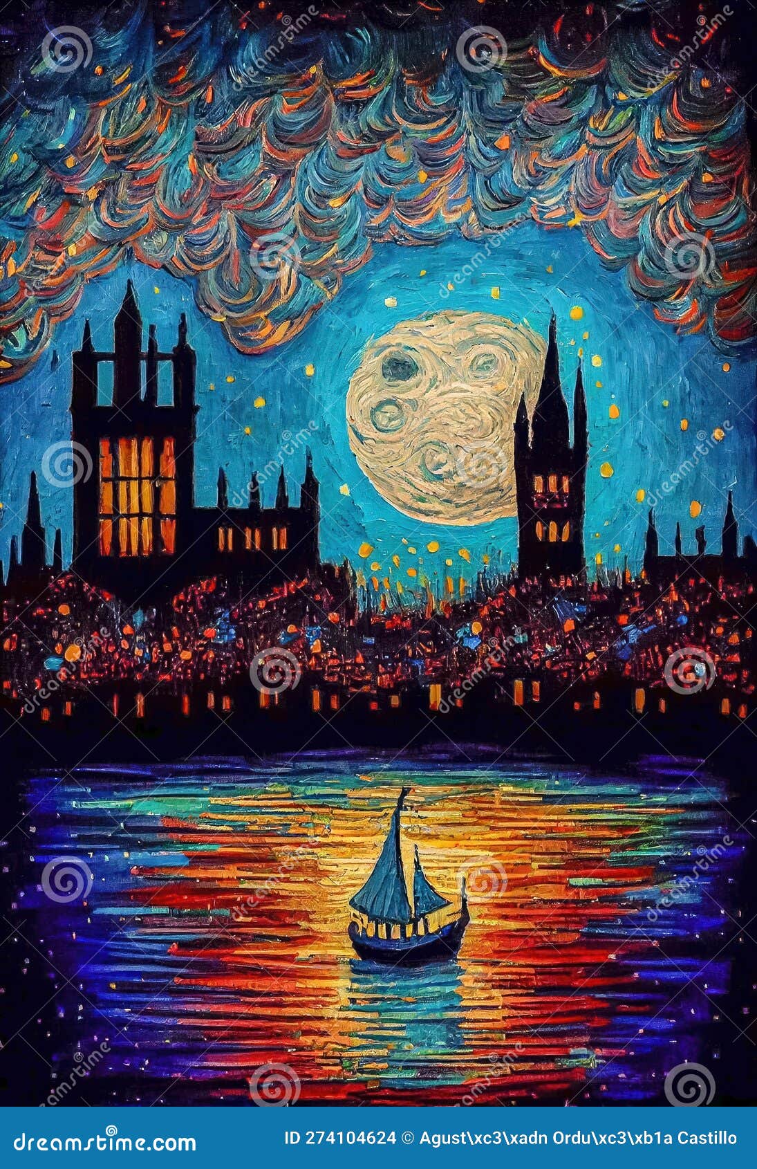 Neo Impressionism Painting. Ia Generative. Stock Illustration ...