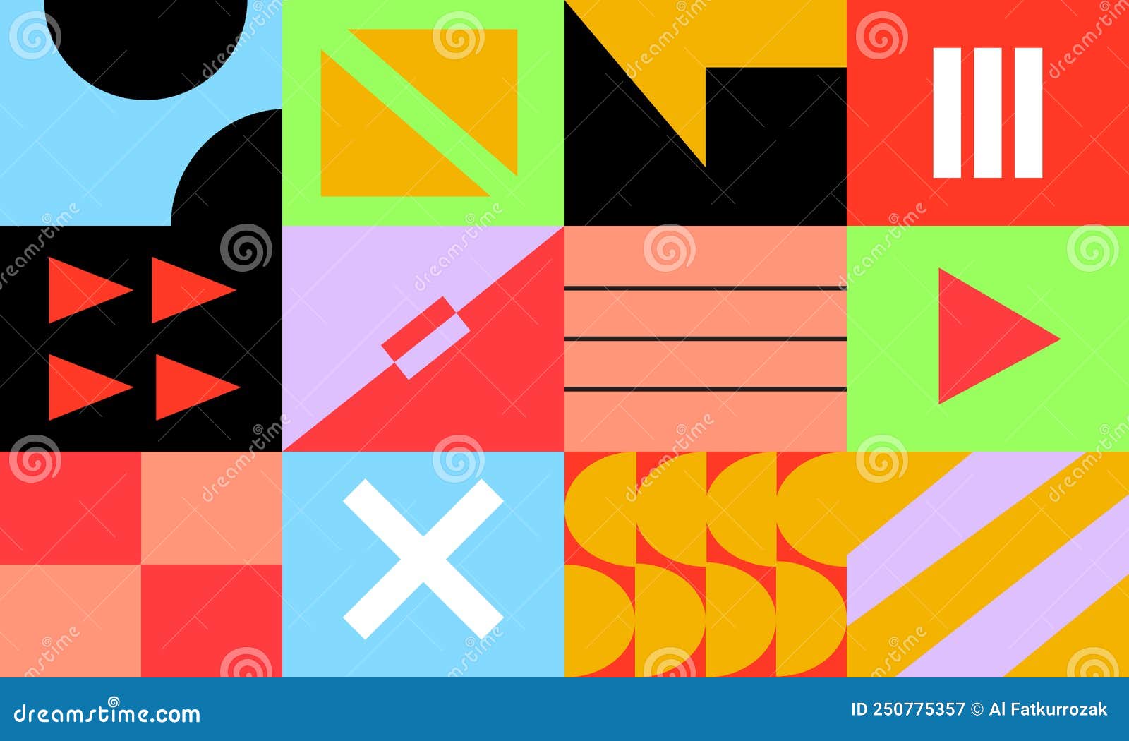 Neo Modernism Artwork Pattern Design. Mid-Century Abstract Vector ...