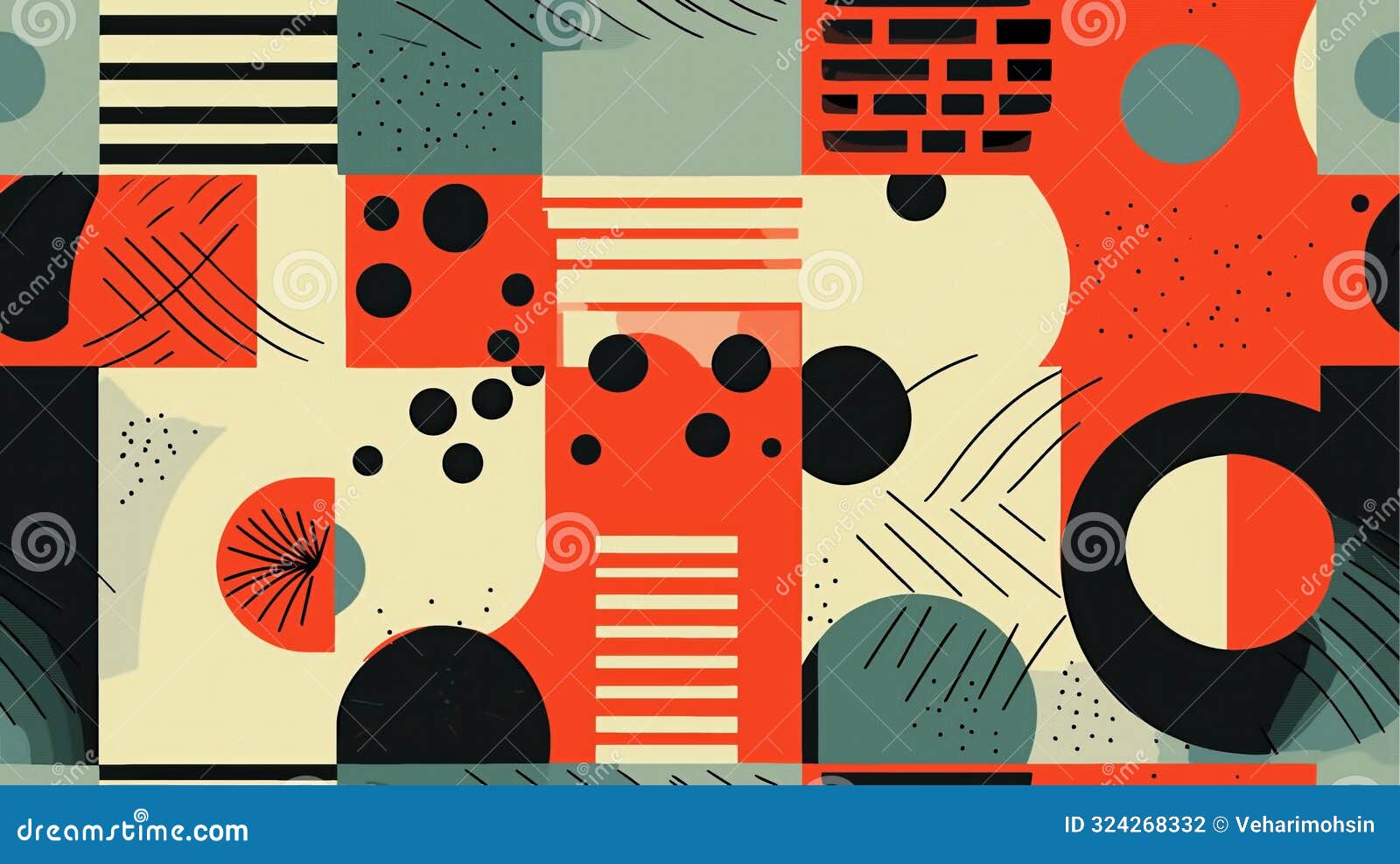 Neo Modernism Artwork Pattern Design Stock Illustration - Illustration ...