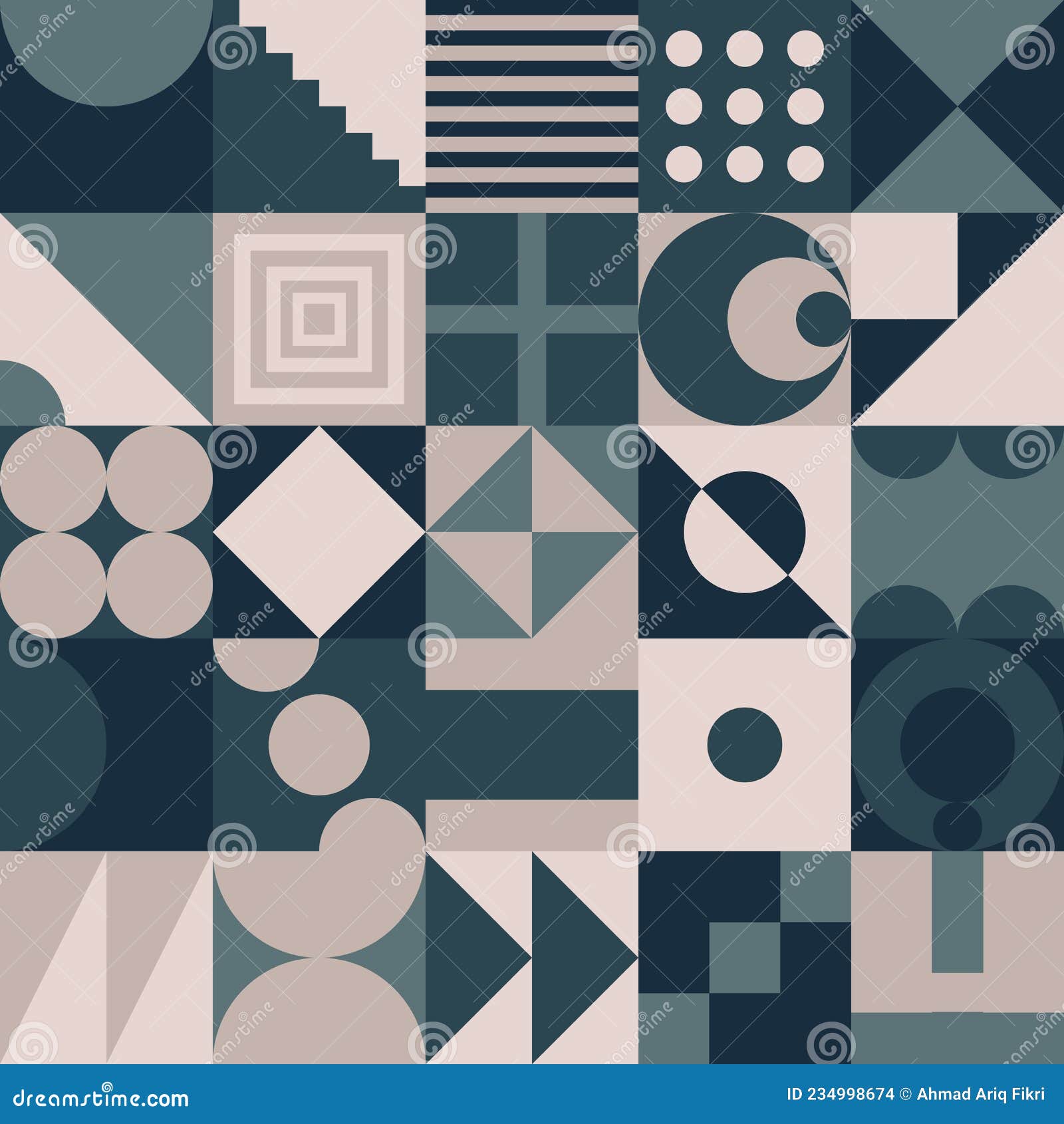 Neo Modernism Artwork Pattern Made with Abstract Vector Geometric ...
