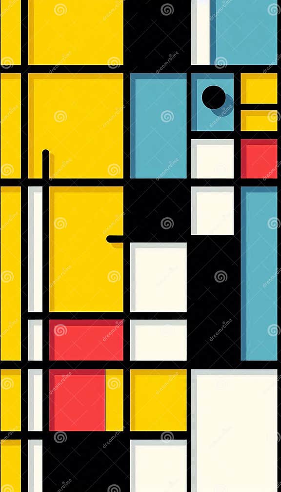 Neo-Plasticism in Color stock illustration. Illustration of mondrian ...