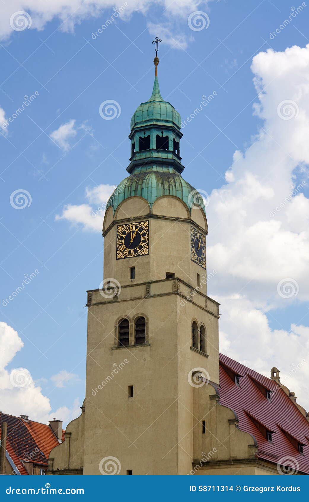 Neo-Renaissance Clock Tower of the Church Stock Photo - Image of ...