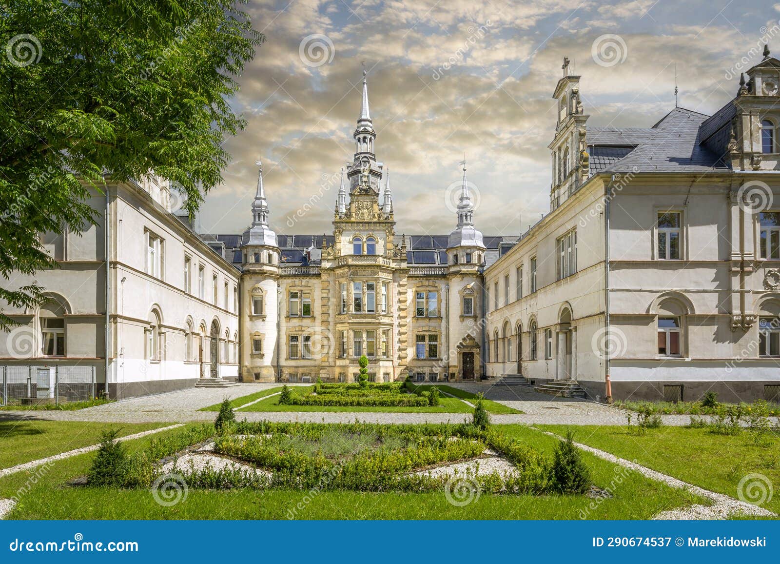 Neo-Renaissance Palace in Tulowice, Poland. Stock Image - Image of ...