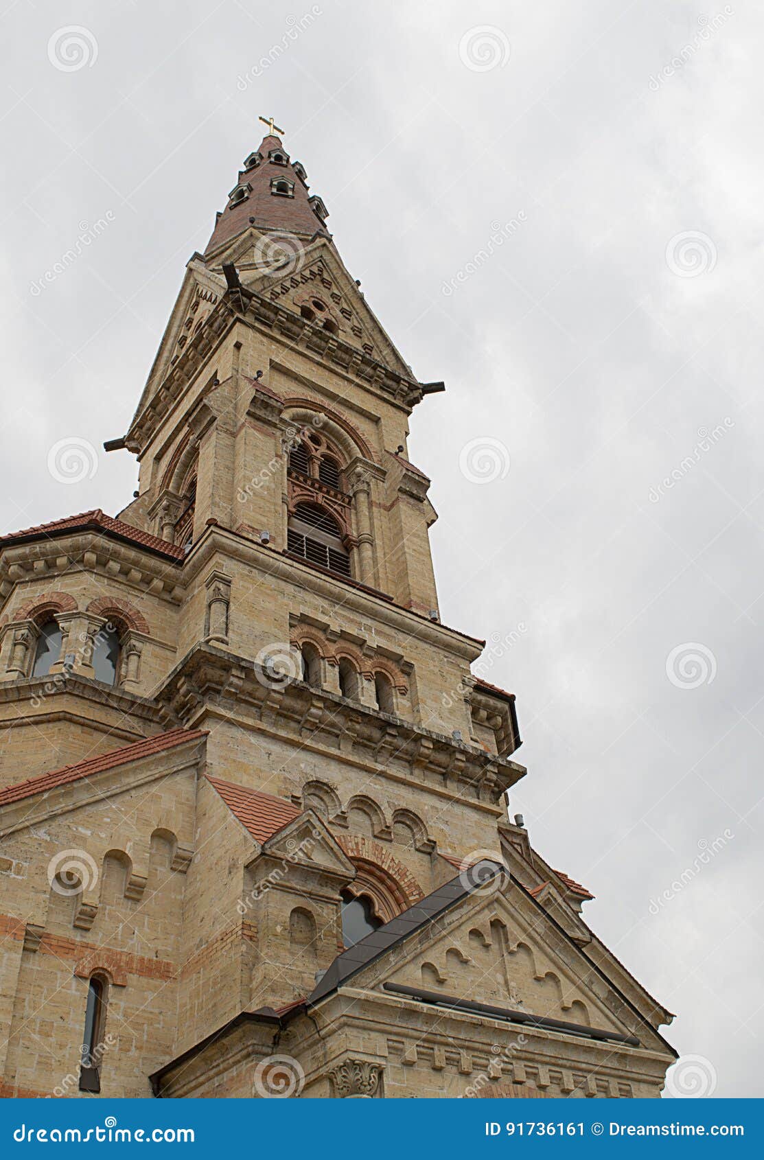 Neo-Romanesque Architecture Stock Image - Image of tower, europe: 91736161