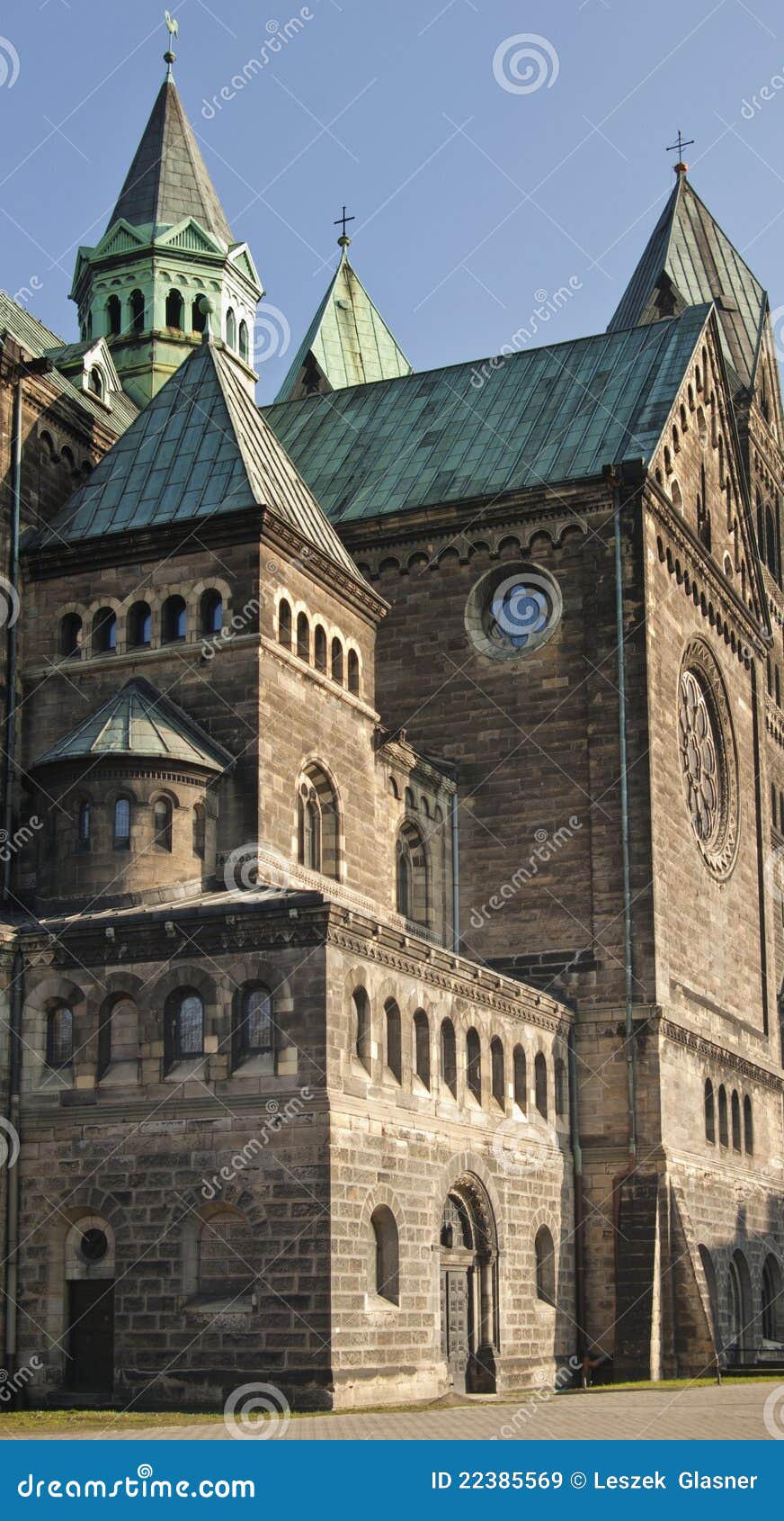 Neo Romanesque Cathedral, Detail Stock Image - Image of church ...