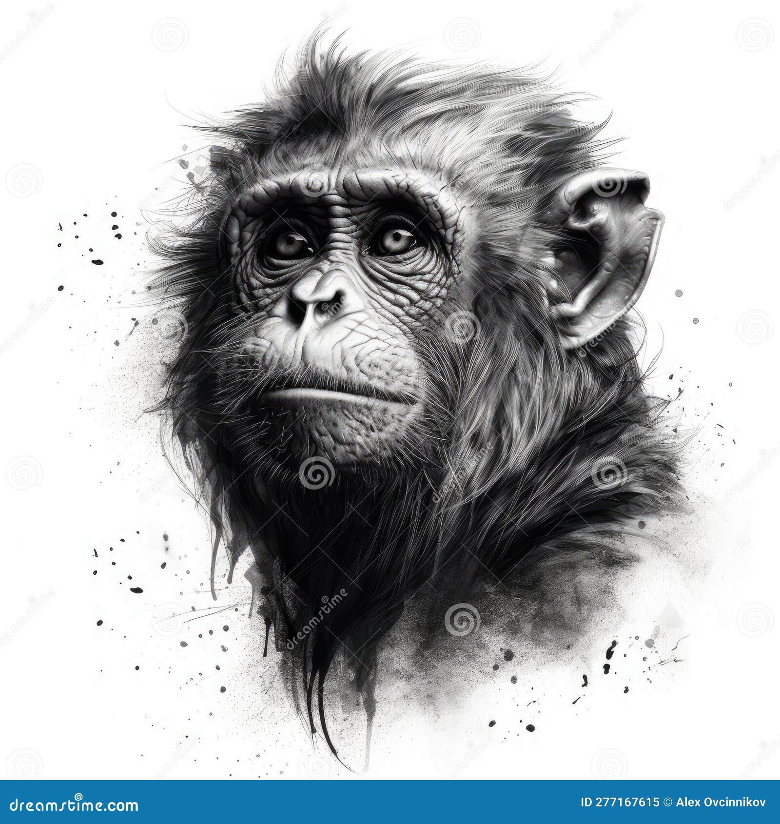 Realistic Monkeys Drawings