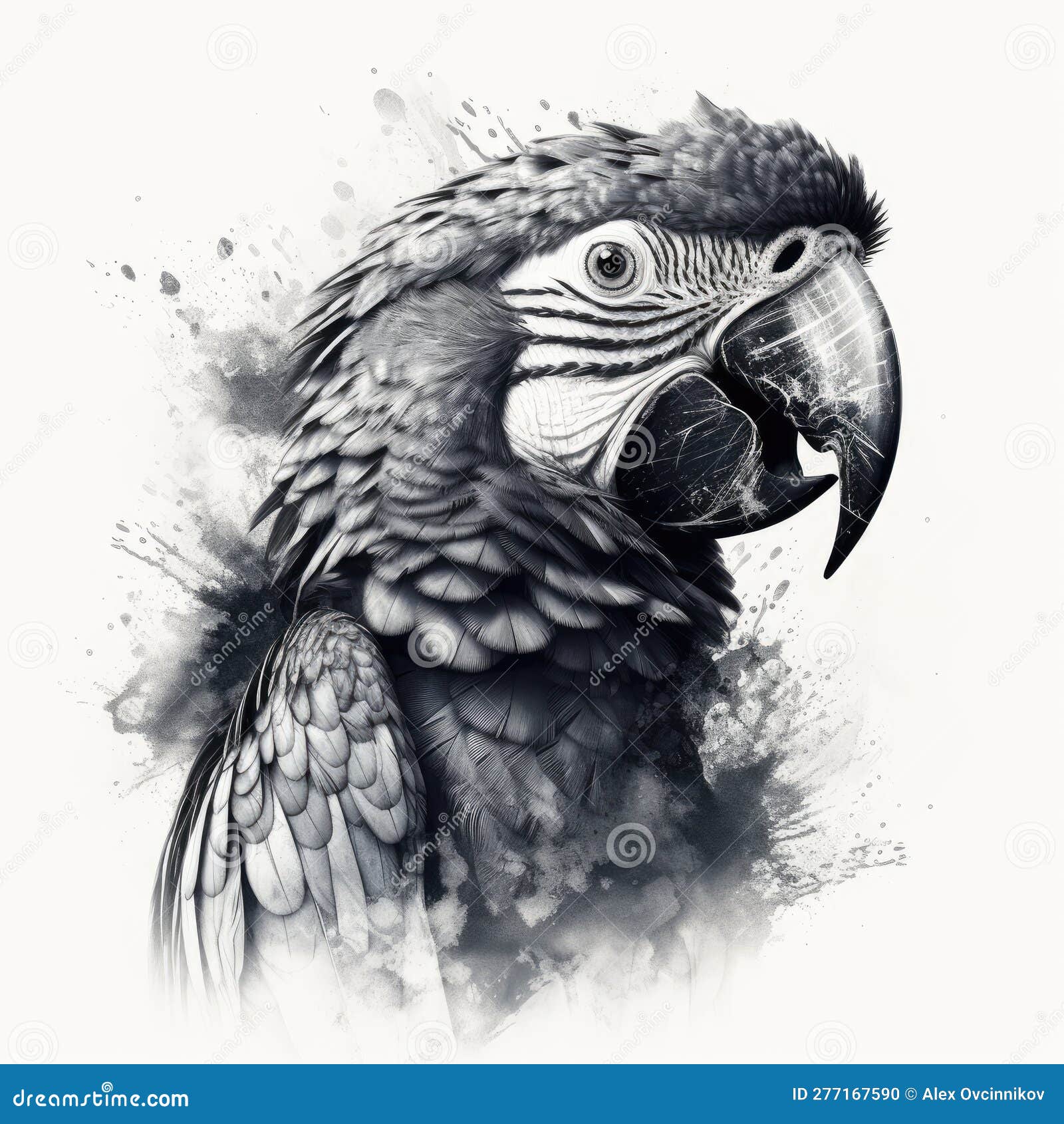 Neo-Traditional Screaming Impressionism in Realistic Blackwork Style ...