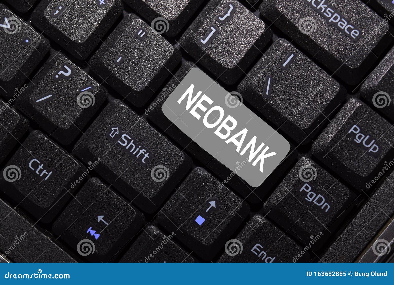Neobank Write on Keyboard Isolated on Laptop Background Stock Image ...